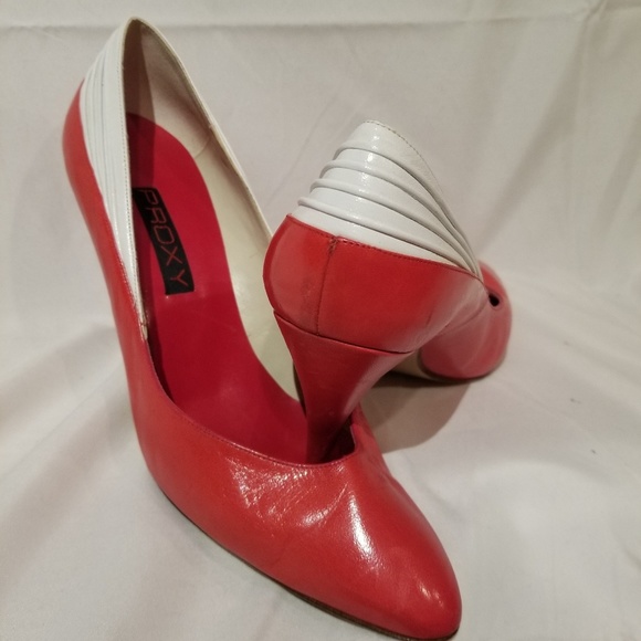 Proxy | Shoes | Red And White Vintage Heels | Poshmark